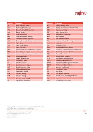 Ethernet OAM (fujitsu) | PDF