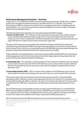 Ethernet OAM (fujitsu) | PDF