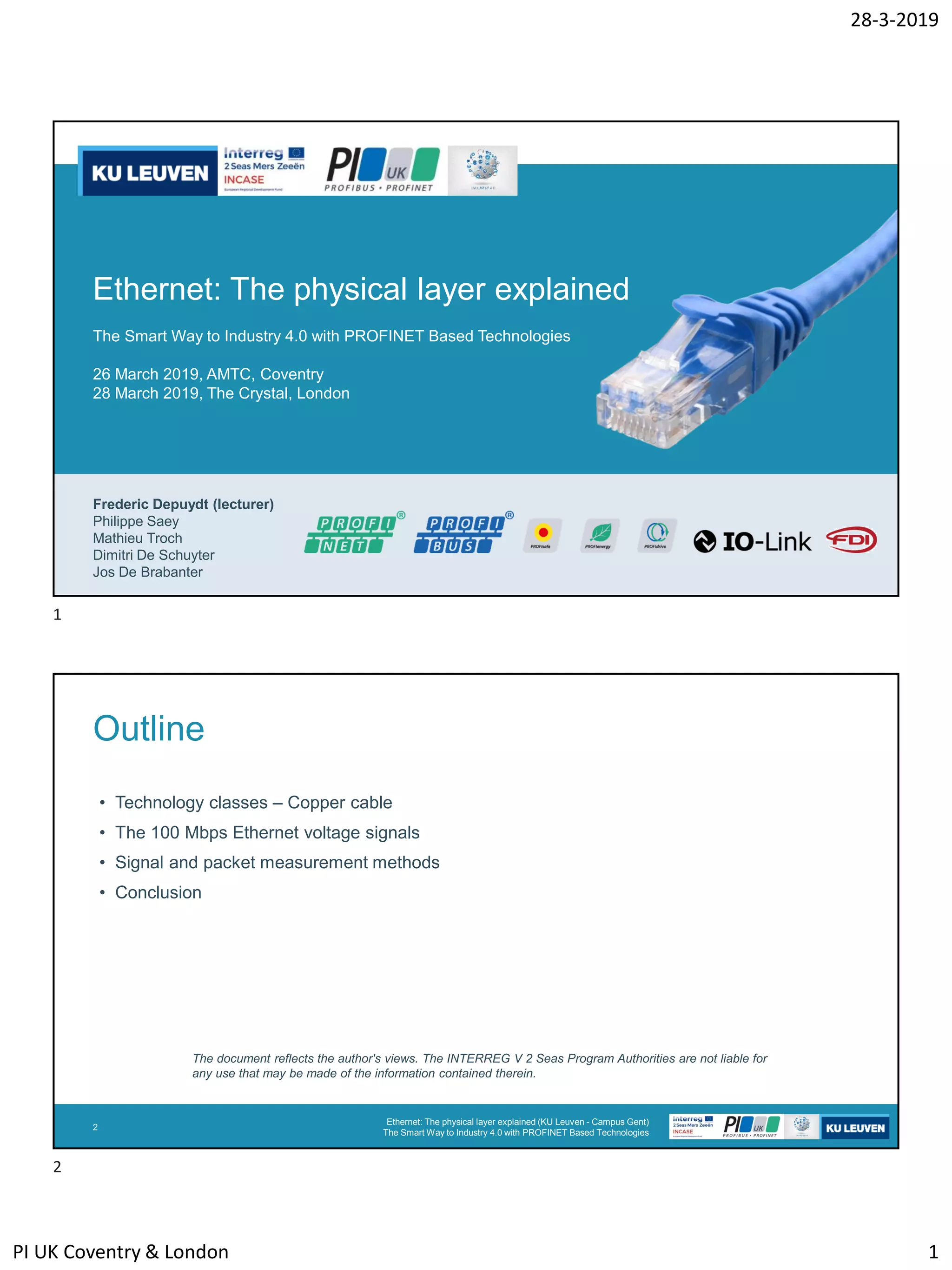Ethernet copper physical layer finally unveiled - Frederic Depuydt, KU ...
