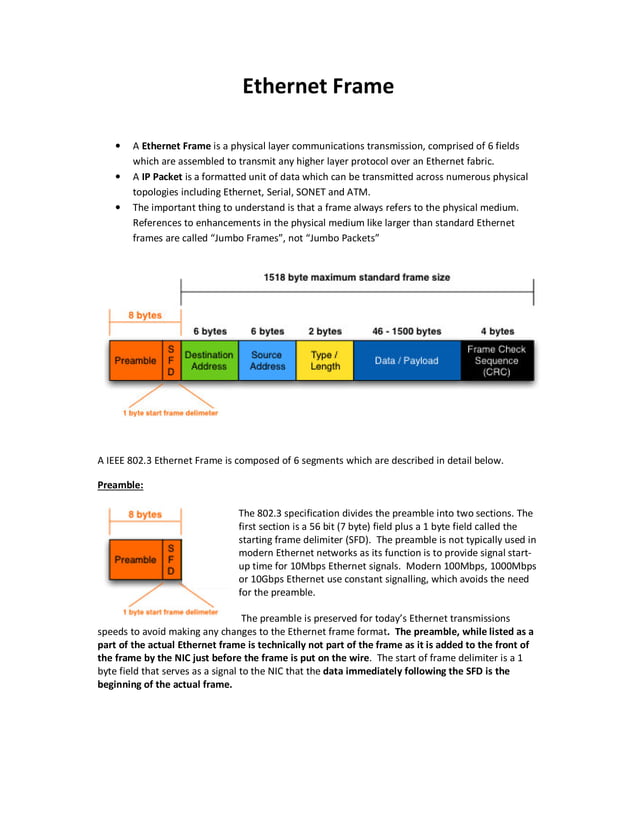 Ethernet Frames Explained | PDF