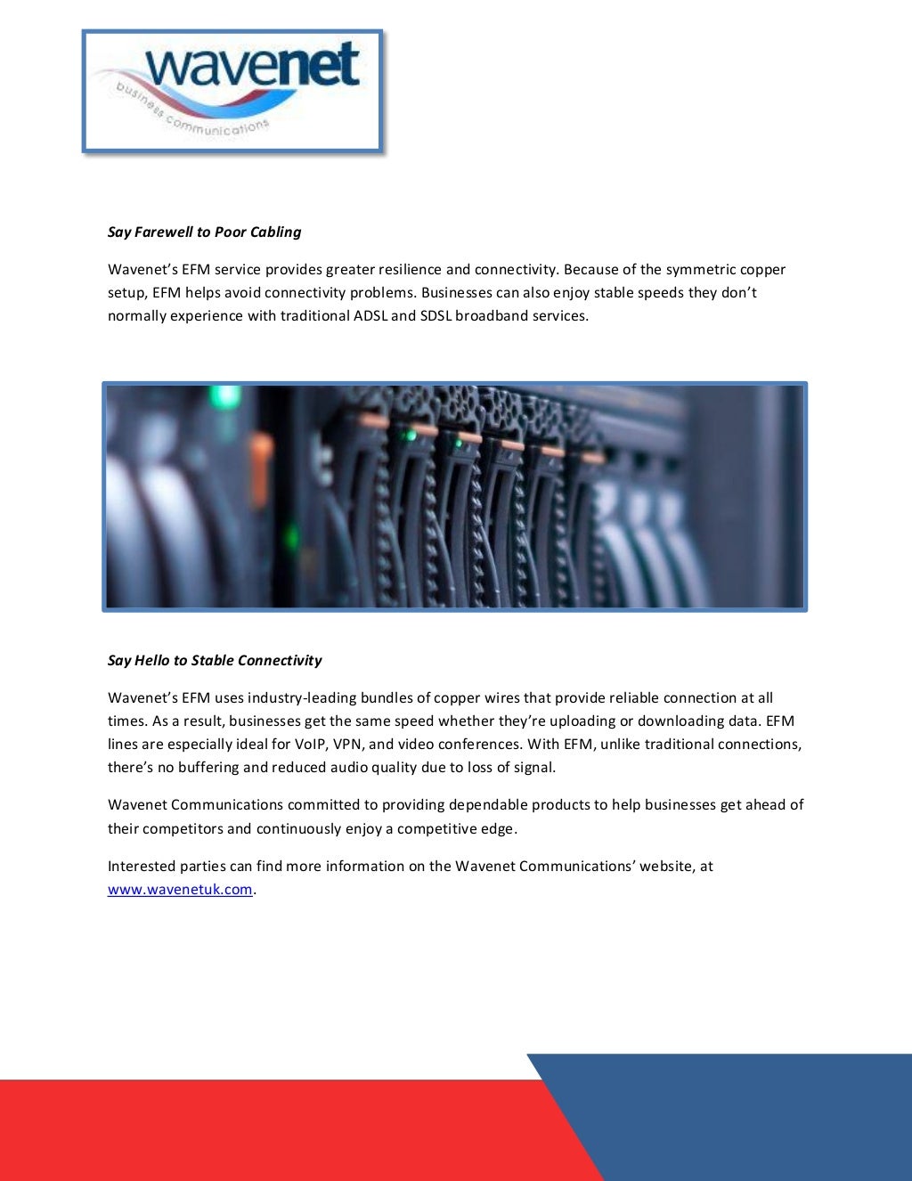 Ethernet in the First Mile: Embracing Services from Wavenet UK