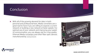 Ethernet networks and media converter | PPT