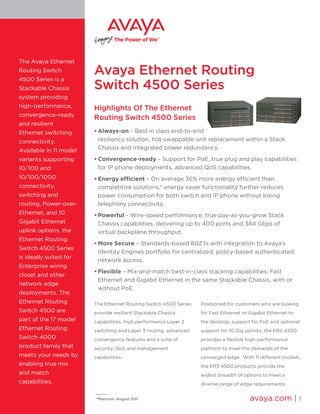Ethernet routing switch 4000 series | PDF