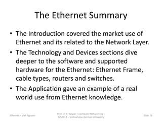 Ethernet - Networking presentation | PPTX