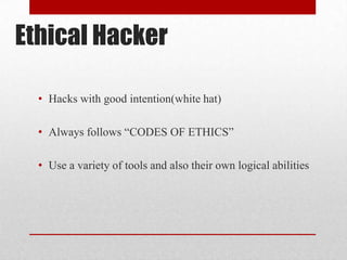Ethical Hacking, Introduction | PPTX | Computing | Technology & Computing