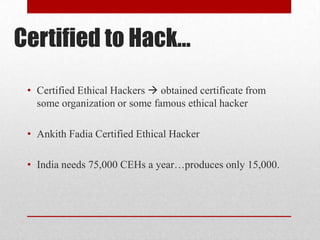 Ethical Hacking, Introduction | PPTX | Computing | Technology & Computing