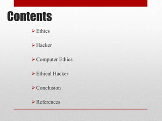 Ethical Hacking, Introduction | PPTX | Computing | Technology & Computing