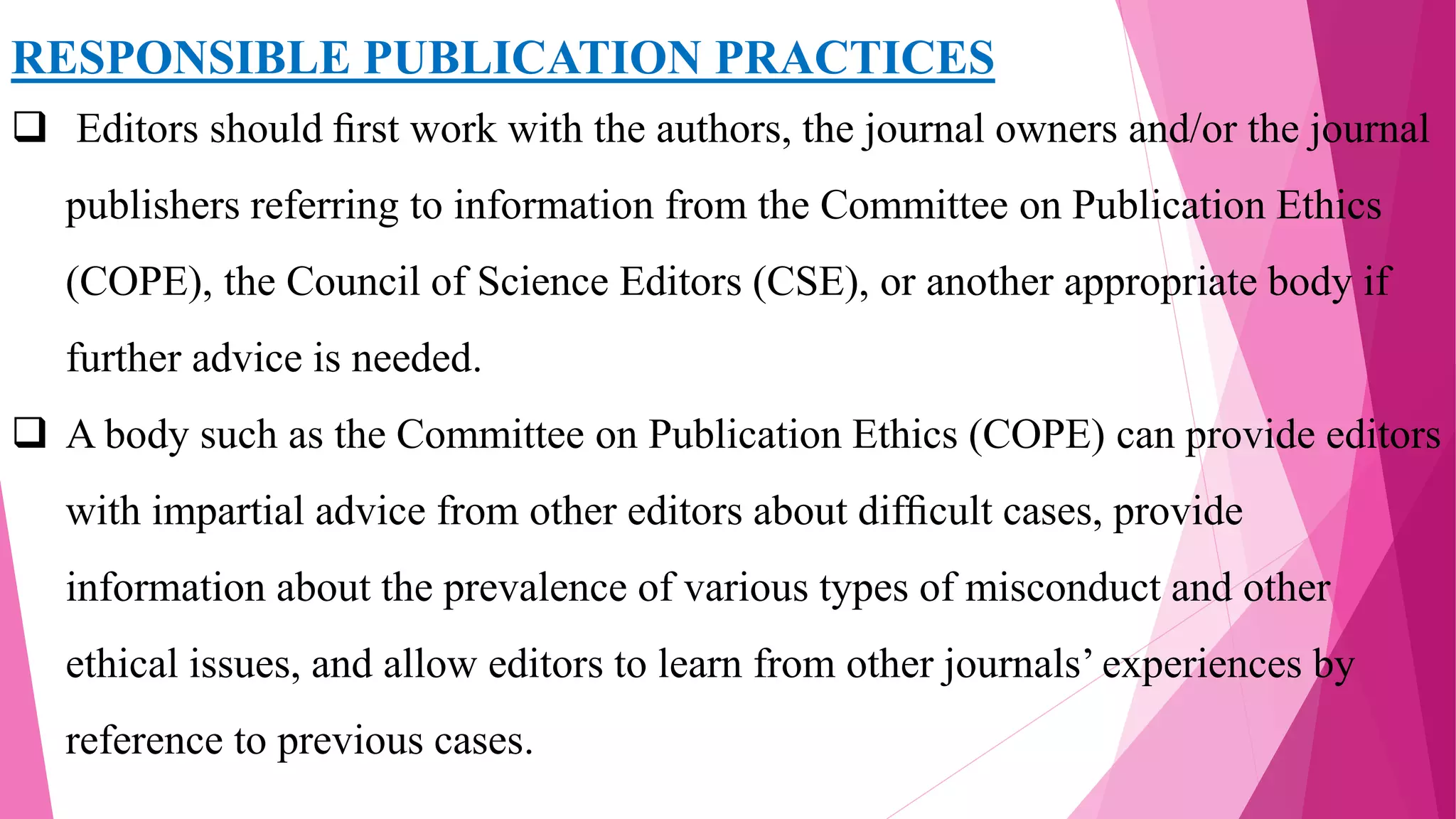 ETHICS OF PUBLICATION | PPTX