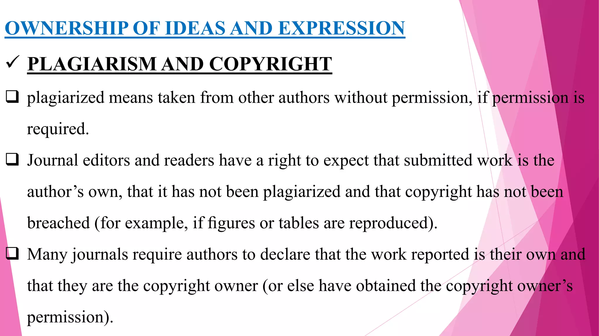 ETHICS OF PUBLICATION | PPTX