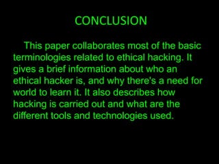 Ethical hacking a research paper | PPTX