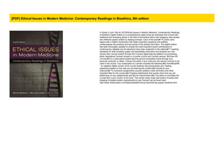 [PDF] Ethical Issues in Modern Medicine: Contemporary Readings in ...