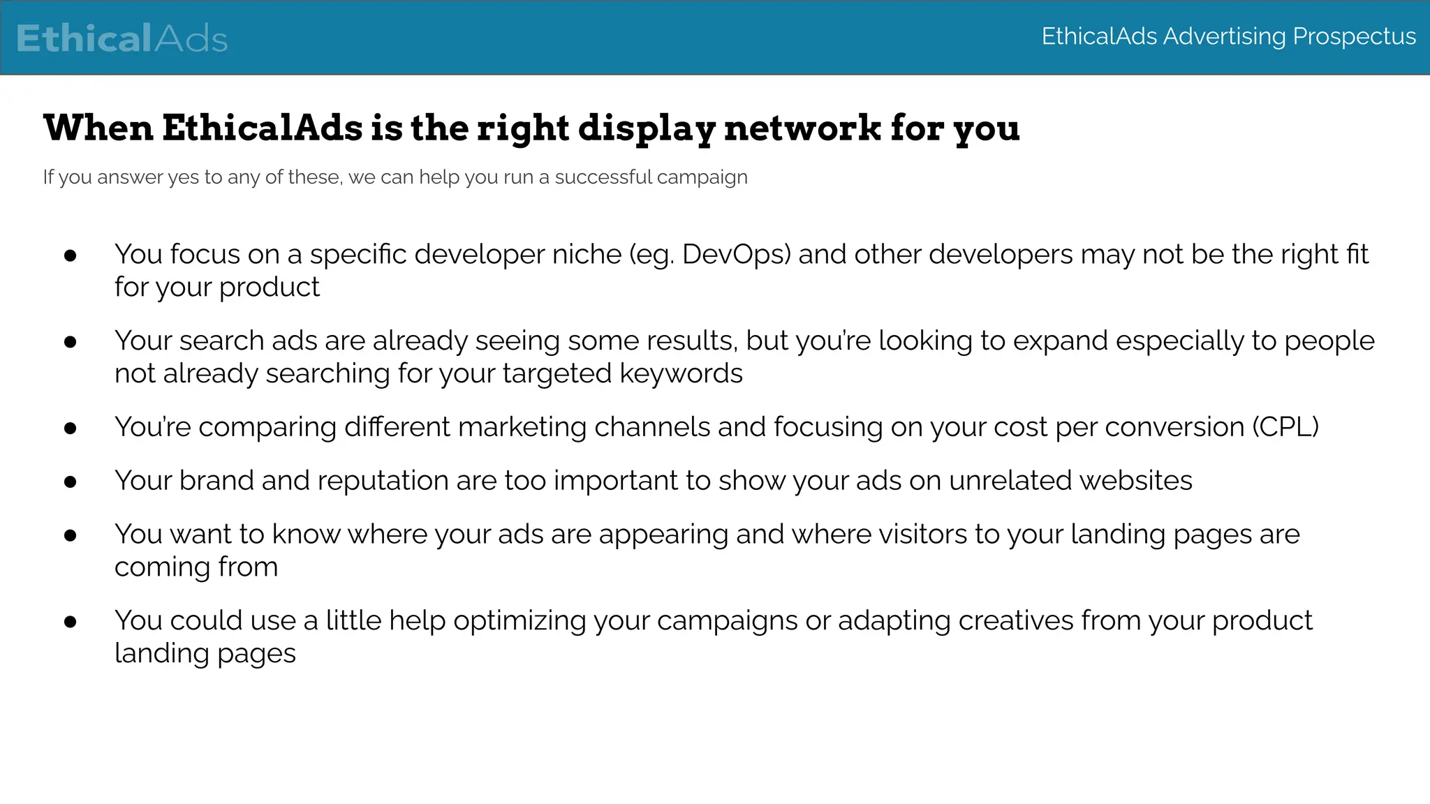 ethicalads advertiser prospectus 2025 Q1 | PPT