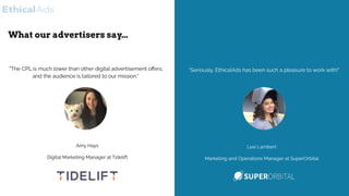 ethicalads advertiser prospectus 2025 Q1 | PPT