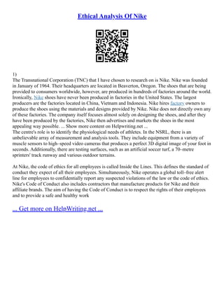 Nike Outsourcing Scandal