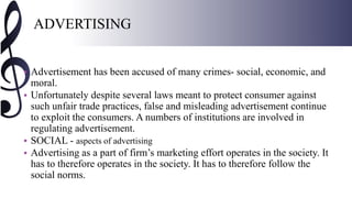 Ethical and legal aspects of advertising | PPTX