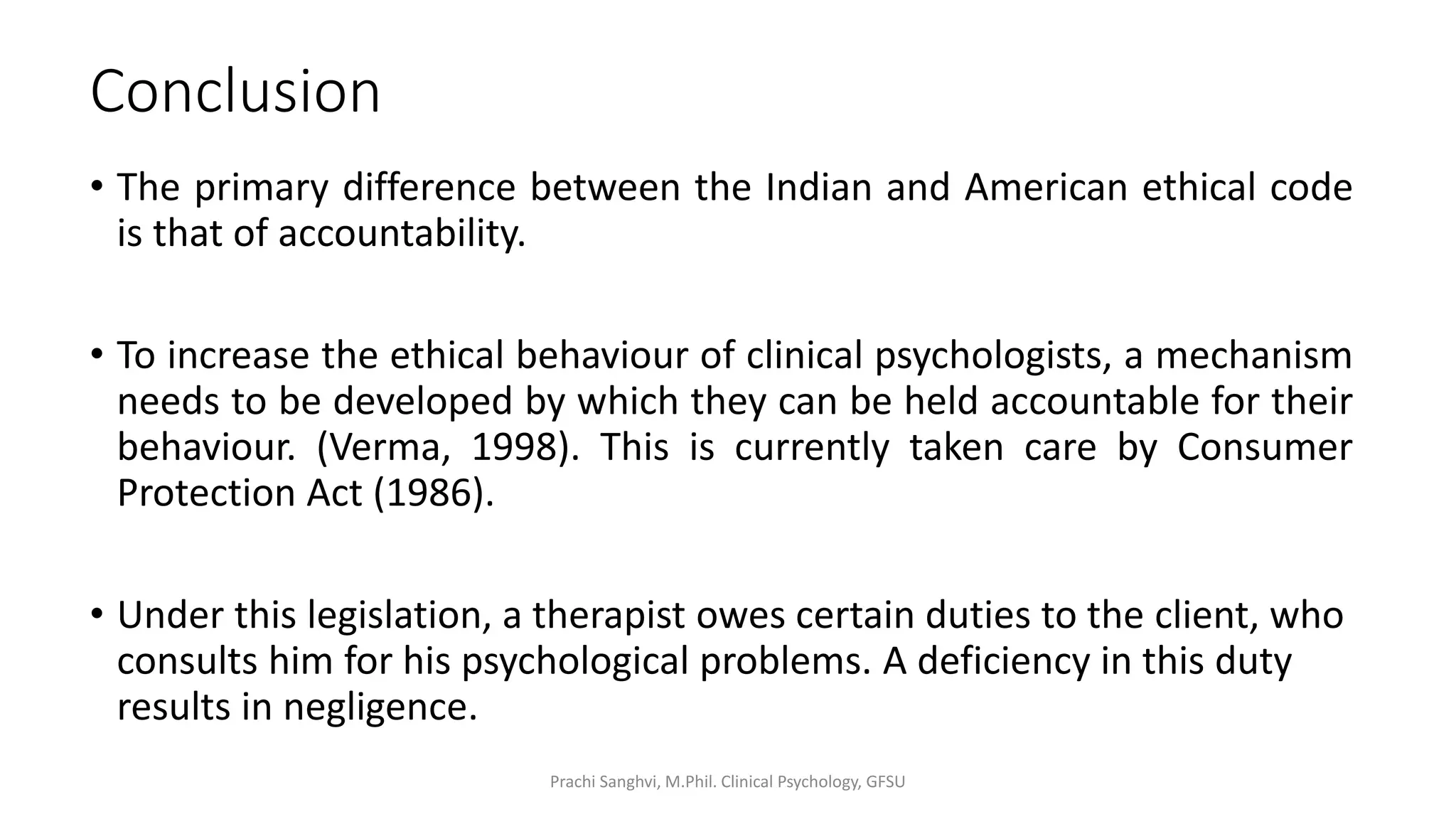 Ethical and Legal Constraints in Psychotherapy | PPTX
