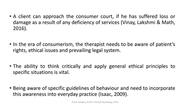 Ethical and Legal Constraints in Psychotherapy | PPTX