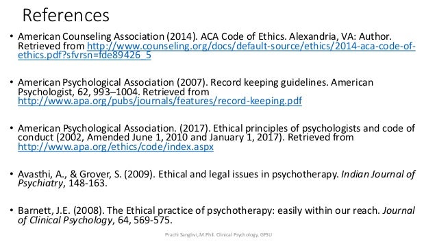 Ethical and Legal Constraints in Psychotherapy