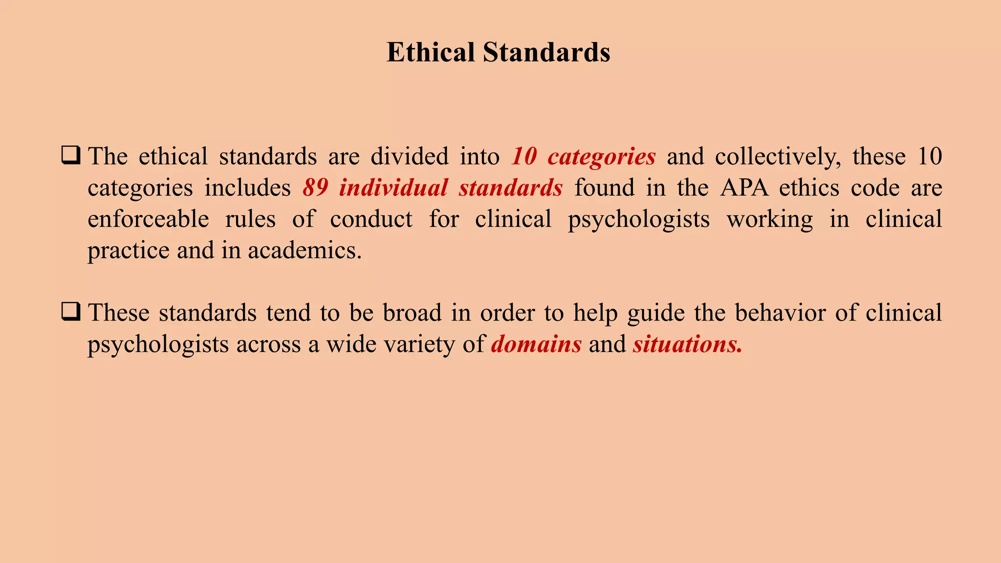 Ethical and legal issues in clinical psychology (according to ethics ...