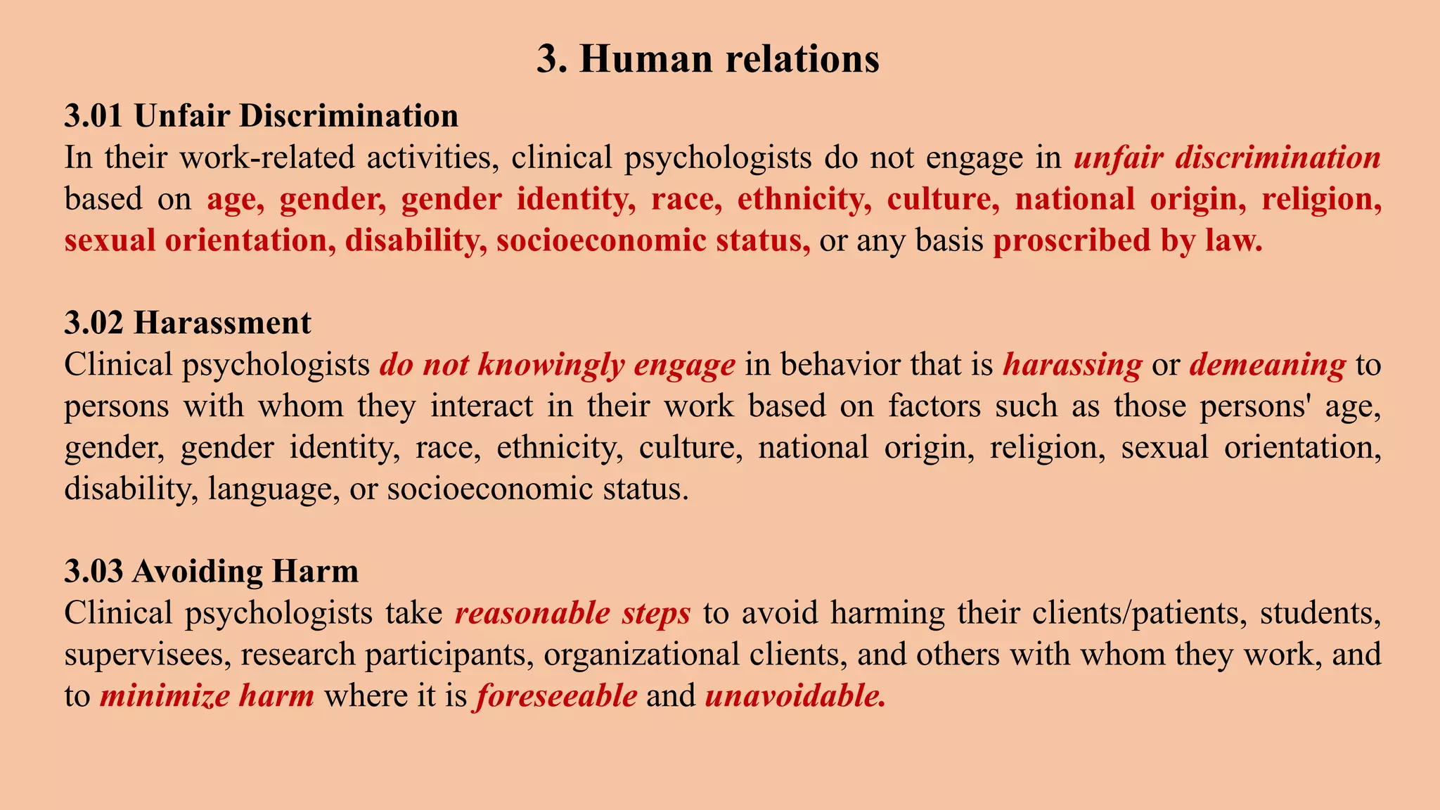 Ethical and legal issues in clinical psychology (according to ethics ...