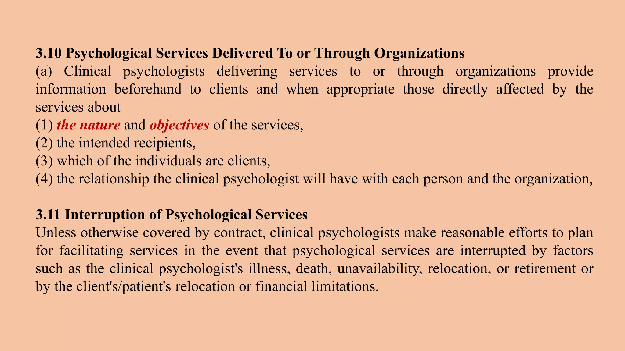 Ethical and legal issues in clinical psychology (according to ethics ...