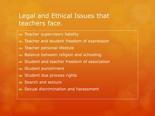 Ethical and legal issues in education | PPTX