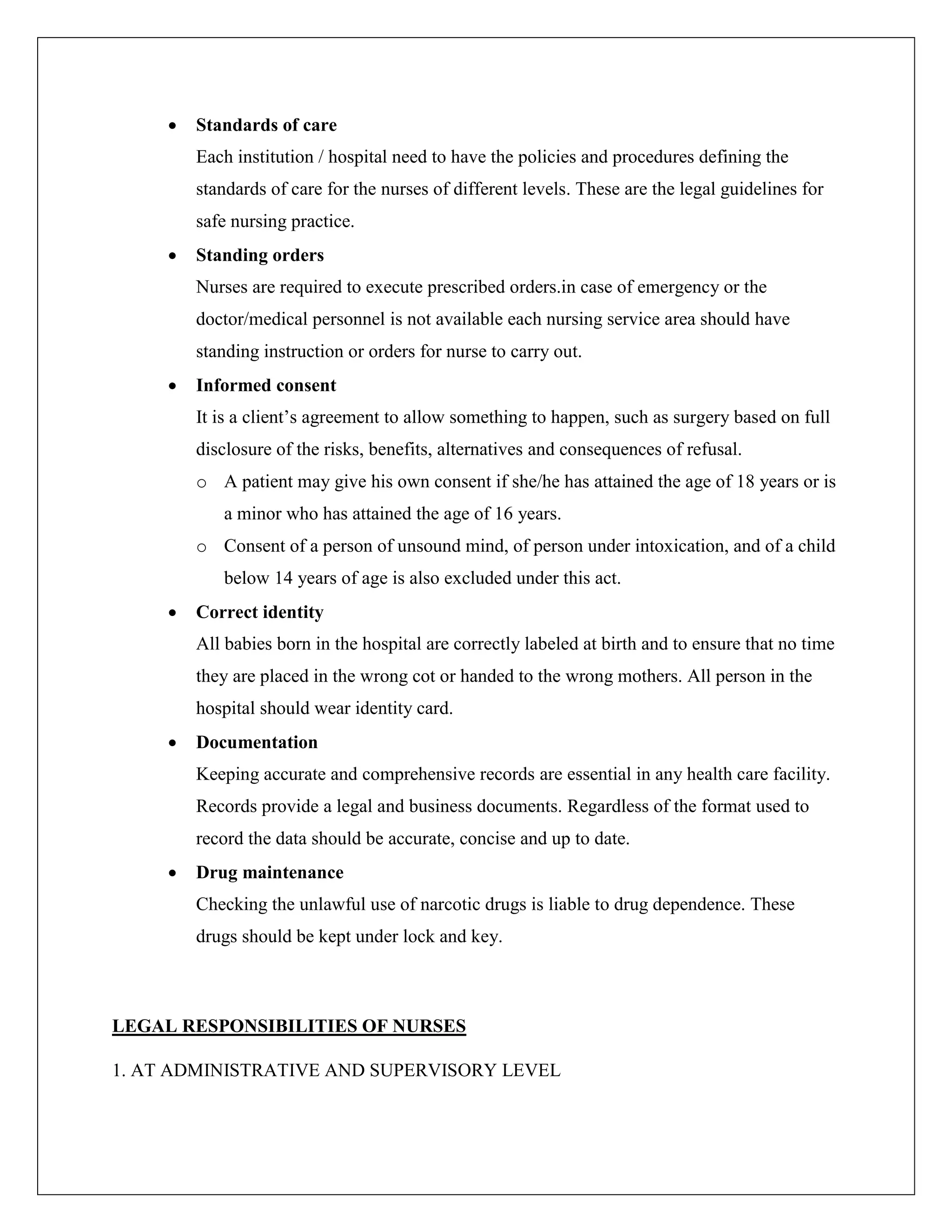 Ethical and legal issues in nursing | PDF