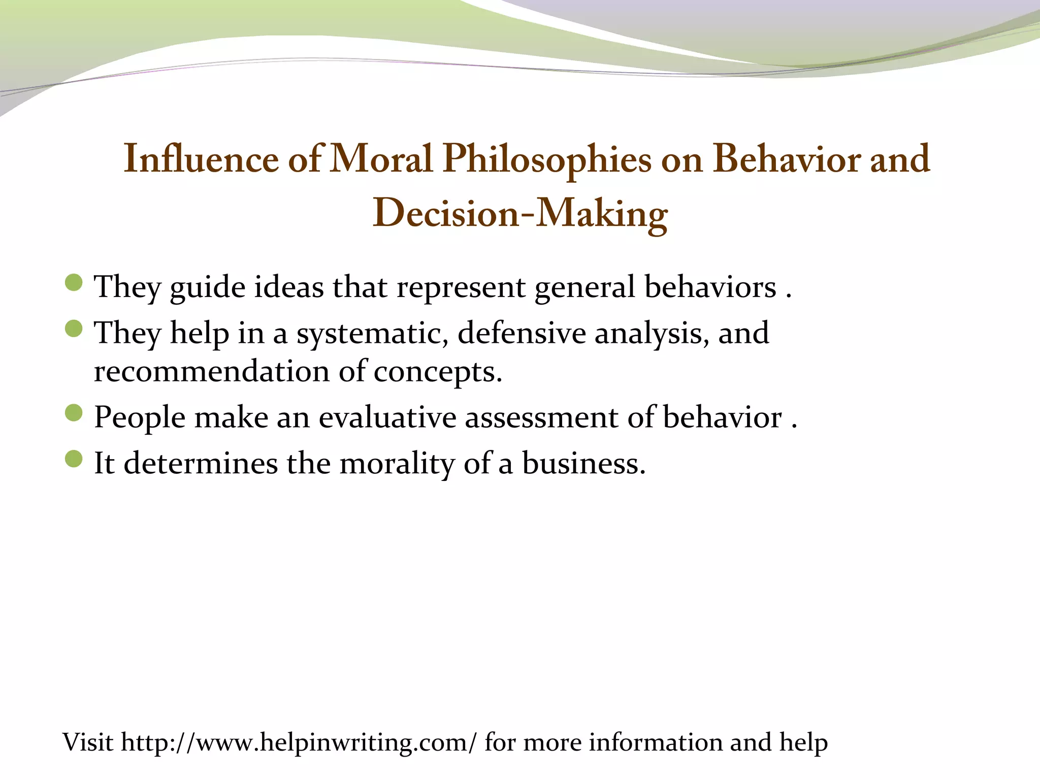 Ethical and Moral Philosophies in Business | PPT