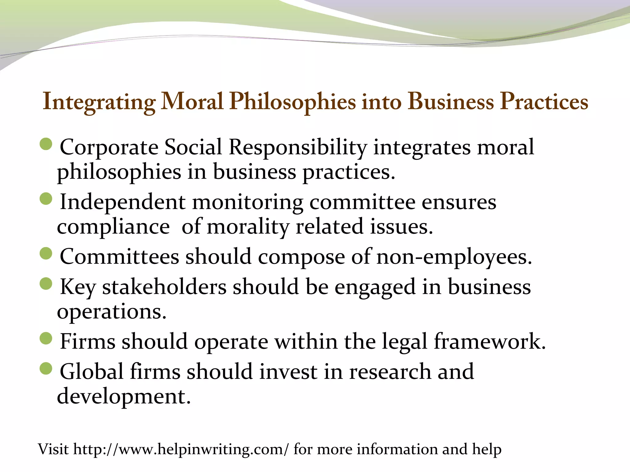 Ethical and Moral Philosophies in Business | PPT