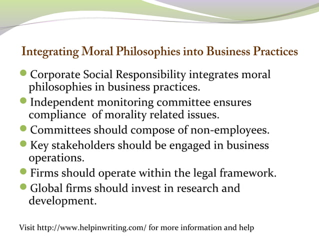 Ethical and Moral Philosophies in Business | PPT | Business | Business ...