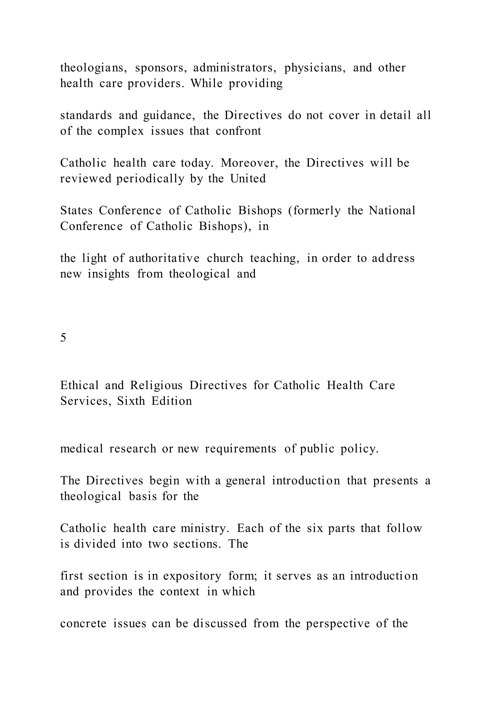 Ethical and religious directives for catholic health care | DOCX ...