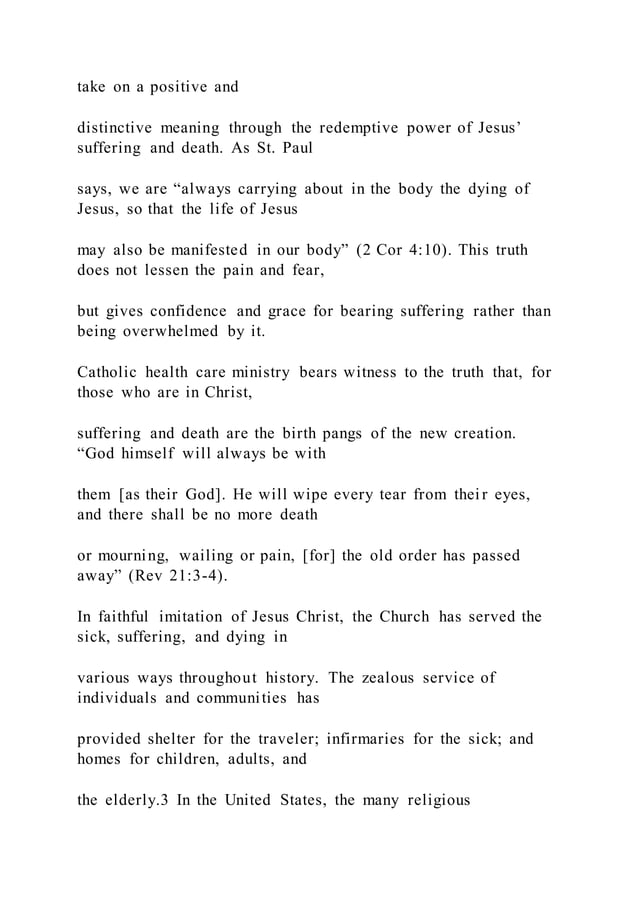 Ethical and religious directives for catholic health care | PDF