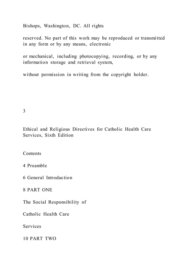 Ethical and religious directives for catholic health care | DOCX ...