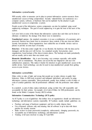 Ethical and security issues on MIS inte 322 assignment.docx