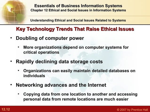 Ethical and social issues in information systems | PPT