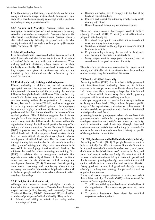 Ethical and unethical leadership issues | PDF