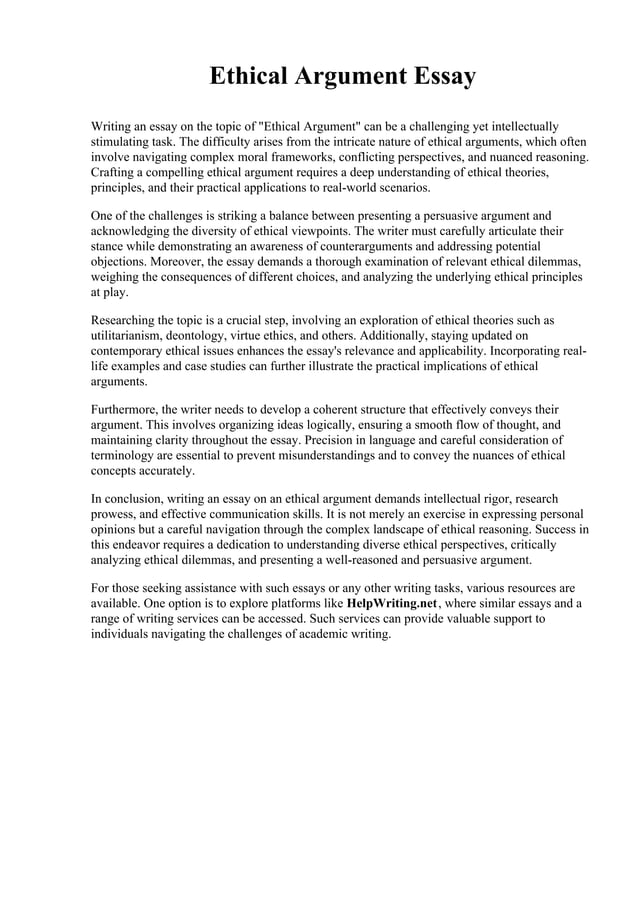 Ethical Argument Essay.pdf | Free Download
