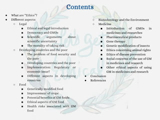 Ethical Aspects of Biotechnology | PDF