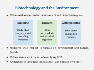 Ethical Aspects of Biotechnology | PDF