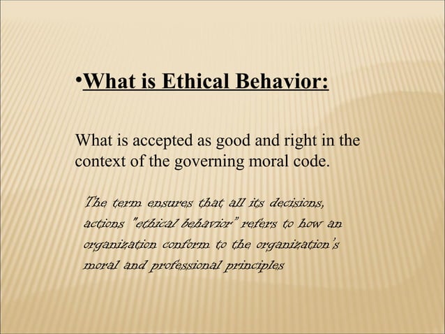 Ethical behaviour | PPT