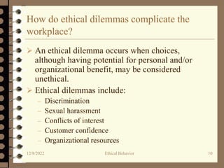 Ethical Behavior and Corporate Social Responsibility.pptx | Business ...