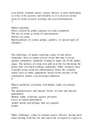 Ethical challenges in the criminal justice field.Presentation | DOCX