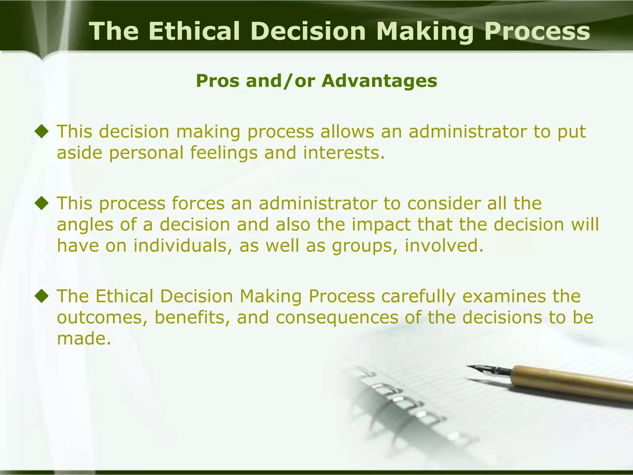 Kidder's Ethical Decision Making Checkpoints | PPTX