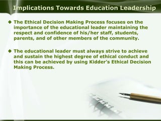 Kidder's Ethical Decision Making Checkpoints | PPT