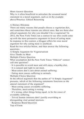 Ethical ClaimsBoth ethics and morals involve considerations abou.docx