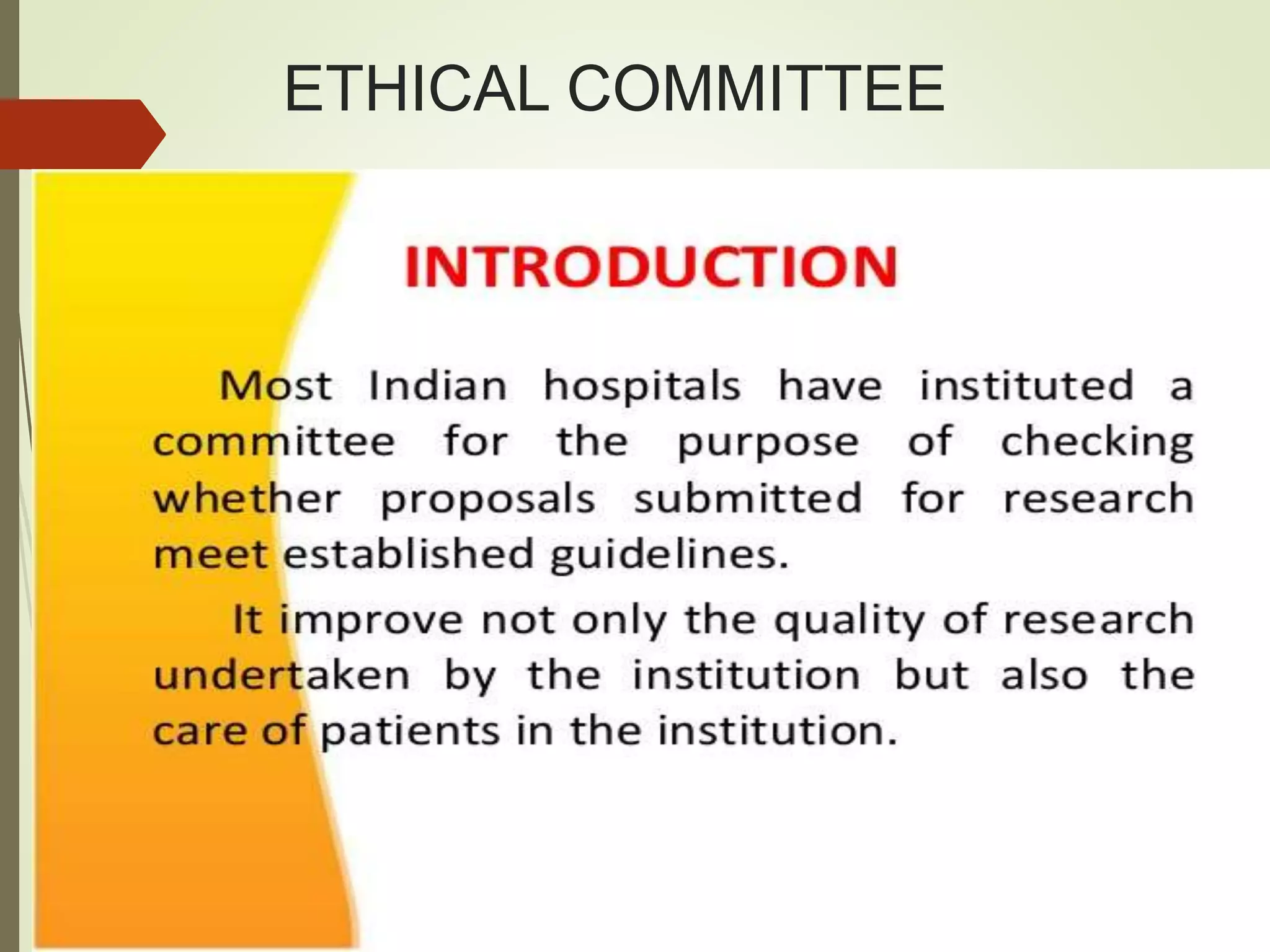 Ethical committee, code of ethics ppt | PPTX