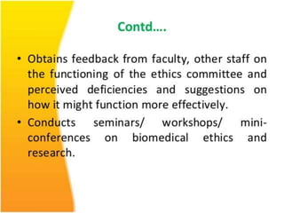 Ethical committee, code of ethics ppt | PPTX