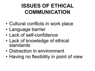 Ethical communication | PPTX