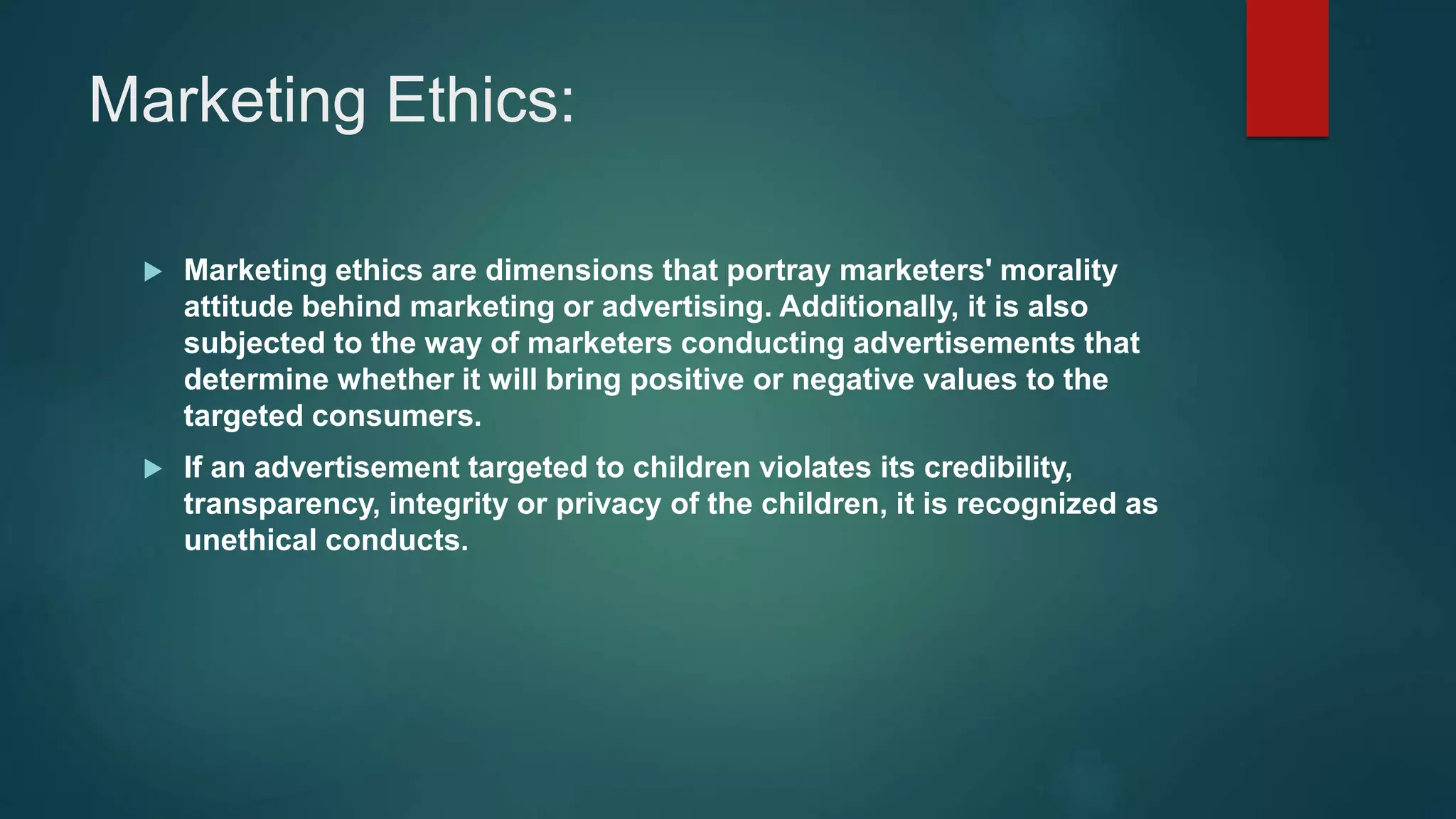 Ethical Concern in Advertising in Children | PPTX