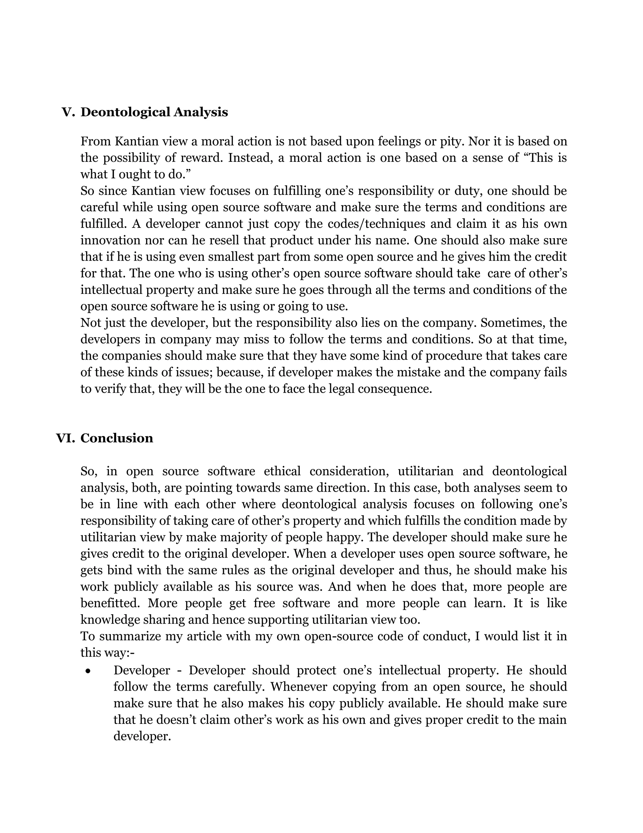 Ethical consideration in open source software | DOCX